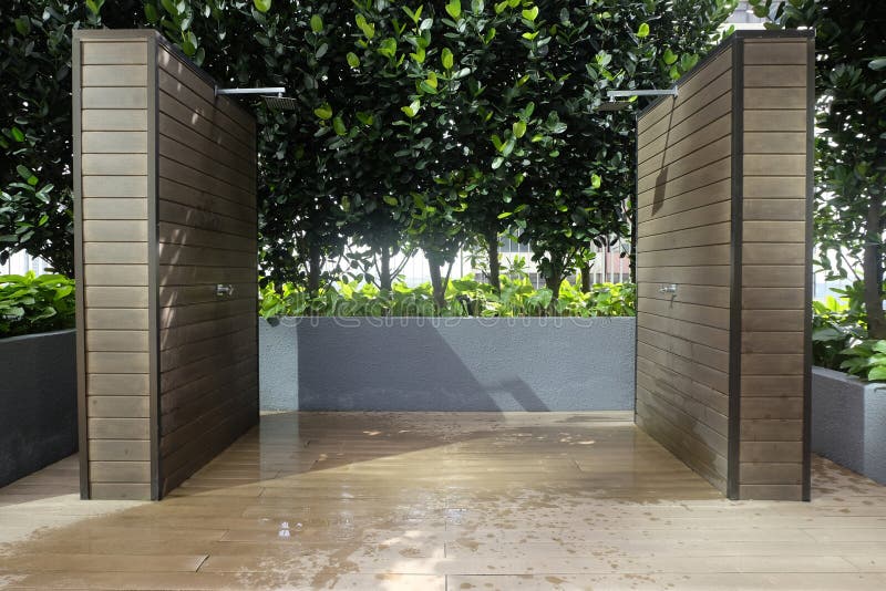 Shower Area Near the Pool before Entering Swimming Pool Stock Image ...