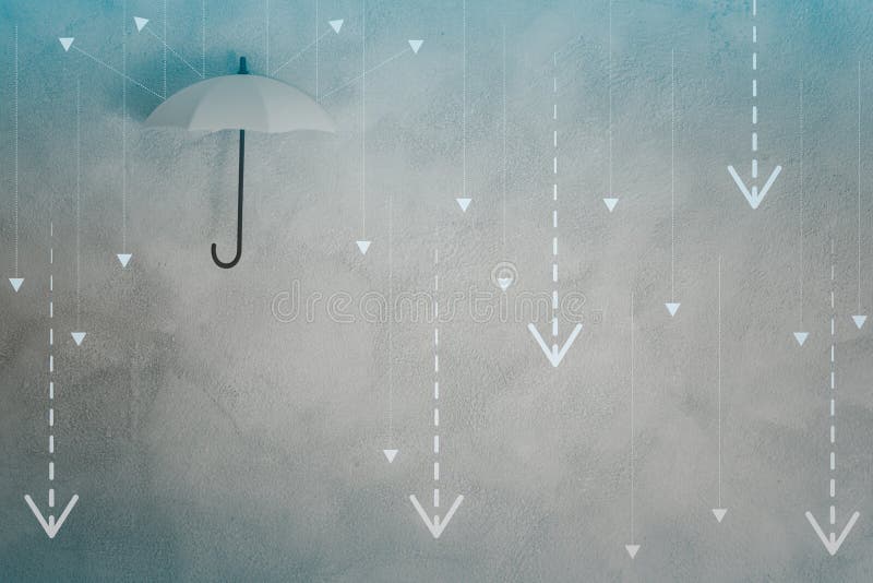 Shower of Arrows Moving Down from the Top Protect with Umbrella Stock ...