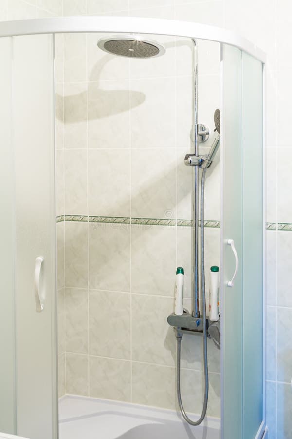 Shower in the bathroom stock image. Image of indoors - 27034131