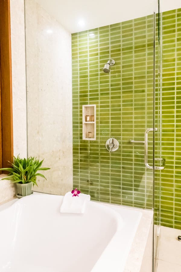 Shower box glass stock photo. Image of interior, bathroom - 67767398