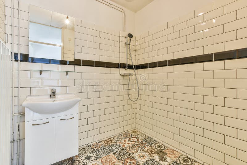 Shower Box in Modern Bathroom Stock Image - Image of modern, interior ...