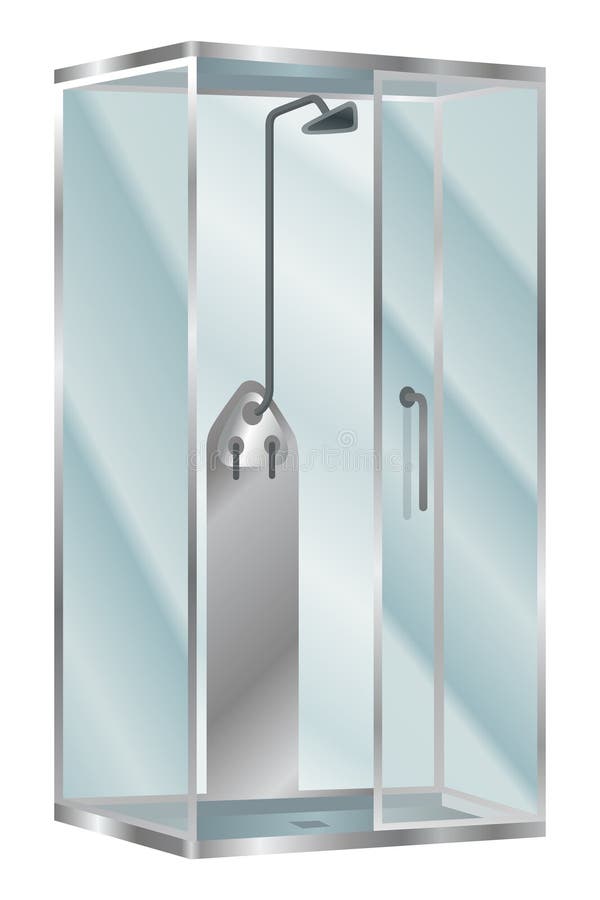 Shower Cabin. Elegant Bathroom Element for Bath Room Interior Stock Vector - Illustration of ...