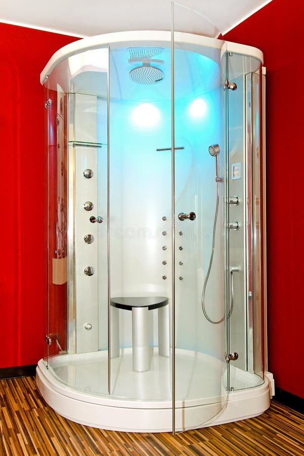 Shower cabin stock photo. Image of showerhead, light - 34509918