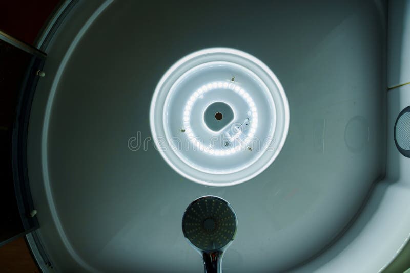 Shower Ceiling with Ring LED Module. the Concept of Modern Economical ...