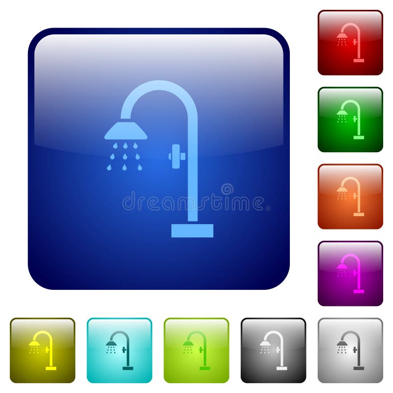 Shower Color Square Buttons Stock Vector - Illustration of laundered ...