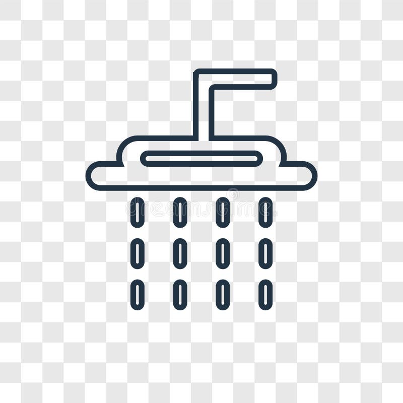 Shower Concept Vector Linear Icon Isolated on Transparent Background ...