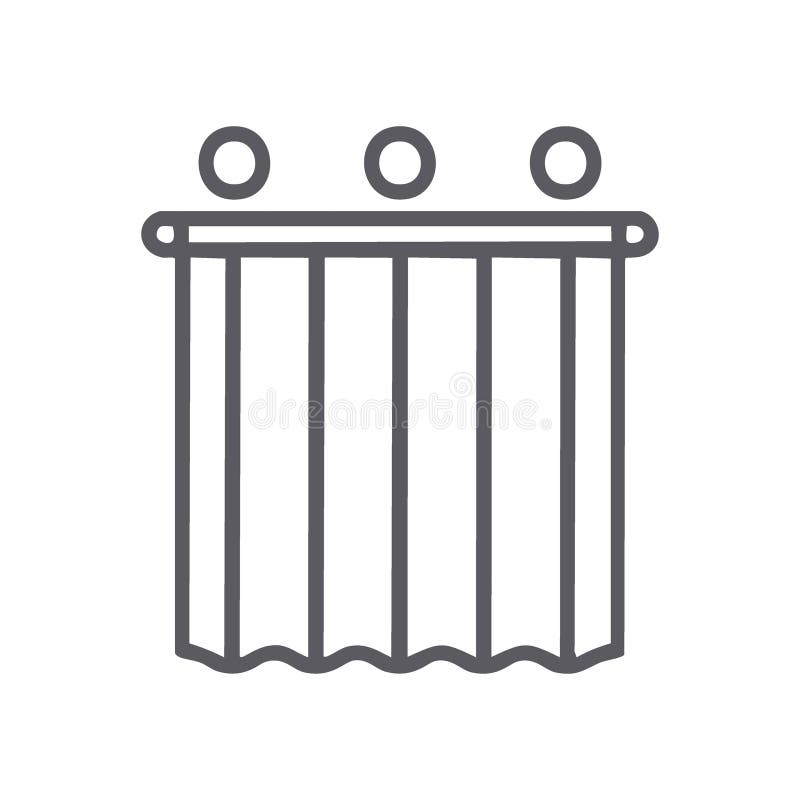 Shower Curtain Icon. Simple Line Icon Representing a Shower Curtain ...