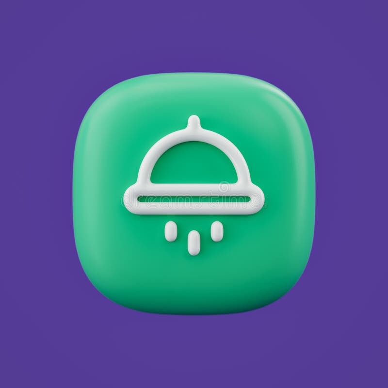Sun 3d Icon on a Green Button, Outline Energy and Environment Icon, 3d ...