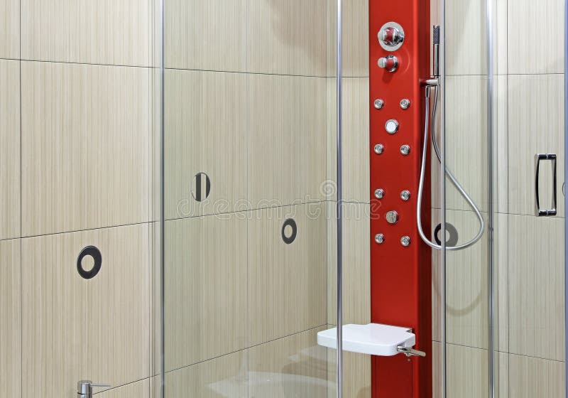 Shower detail stock image. Image of interior, glass, corner - 24383447