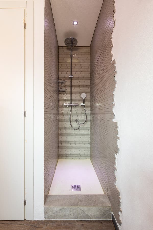 Shower detail with mosaic stock photo. Image of house - 157837602