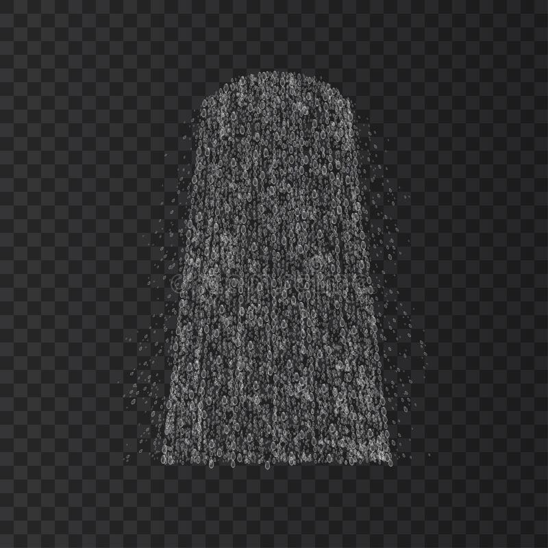 Shower with Drops and Bubbles Isolated on Transparent Background Stock ...