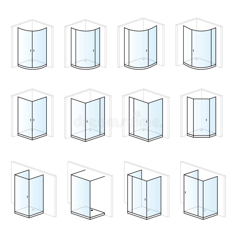 Shower Enclosure Bathroom Stock Illustrations – 96 Shower Enclosure ...