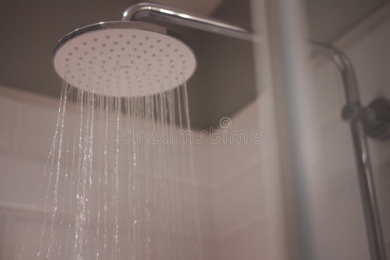 Shower and Falling Water Drops Stock Image - Image of glass, health ...