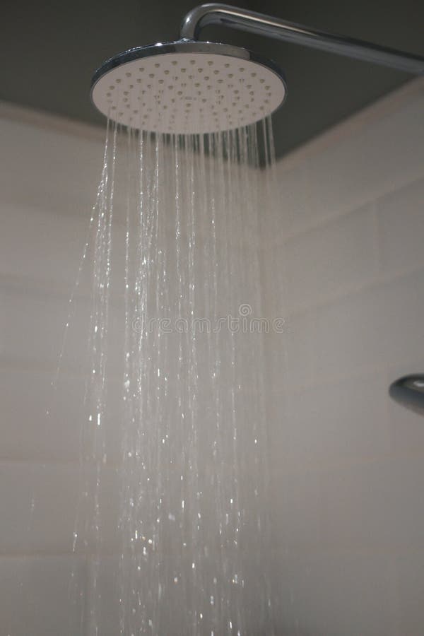 Shower and Falling Water Drops Stock Photo - Image of close, chrome ...