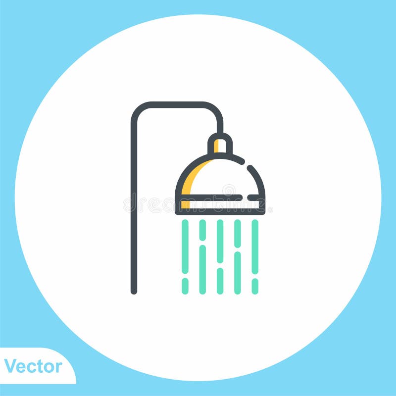 Shower Flat Vector Icon Sign Symbol Stock Vector - Illustration of home ...