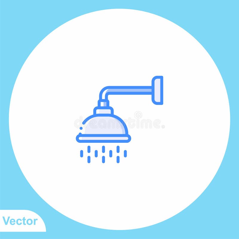 Shower Flat Vector Icon Sign Symbol Stock Illustration - Illustration ...