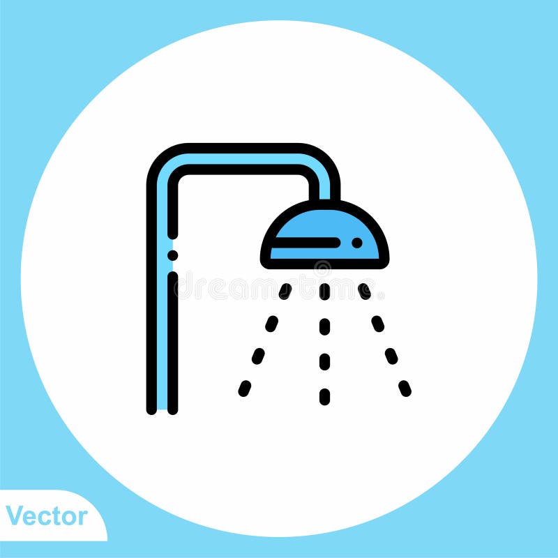 Shower Flat Vector Icon Sign Symbol Stock Illustration - Illustration ...