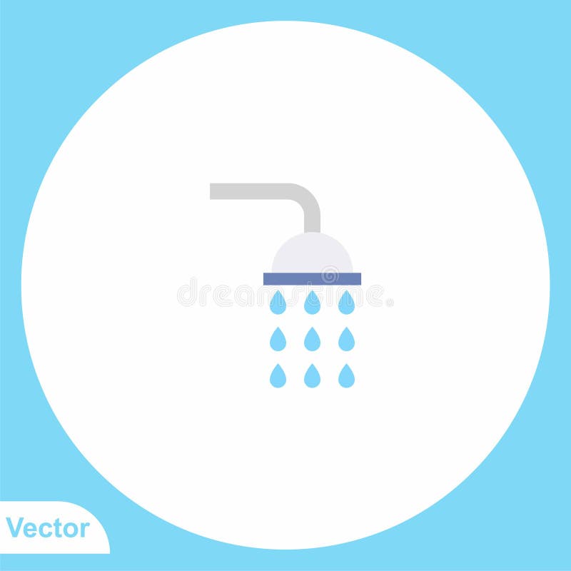 Shower Flat Vector Icon Sign Symbol Stock Illustration - Illustration ...