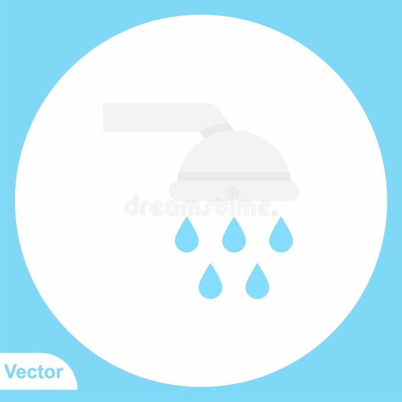 Shower Flat Vector Icon Sign Symbol Stock Illustration - Illustration ...
