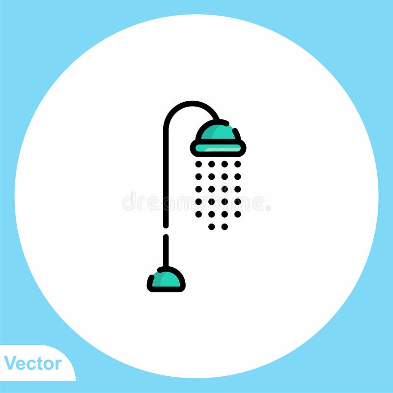 Shower Flat Vector Icon Sign Symbol Stock Illustration - Illustration ...