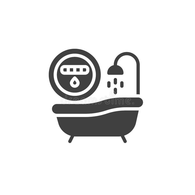 Shower Flow Meter Vector Icon Stock Illustration - Illustration of sign ...