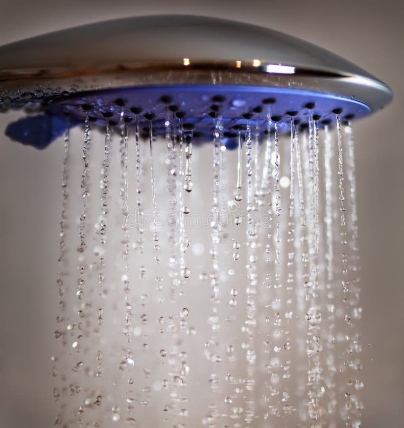 Shower with flowing water stock photo. Image of falling - 187482454