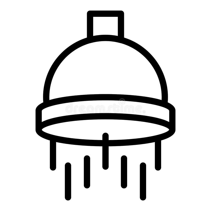 Shower Head Button Icon, Outline Style Stock Vector - Illustration of ...