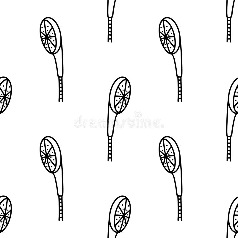 Shower Head Cartoon Doodle Seamless Pattern, Vector. Stock Vector ...