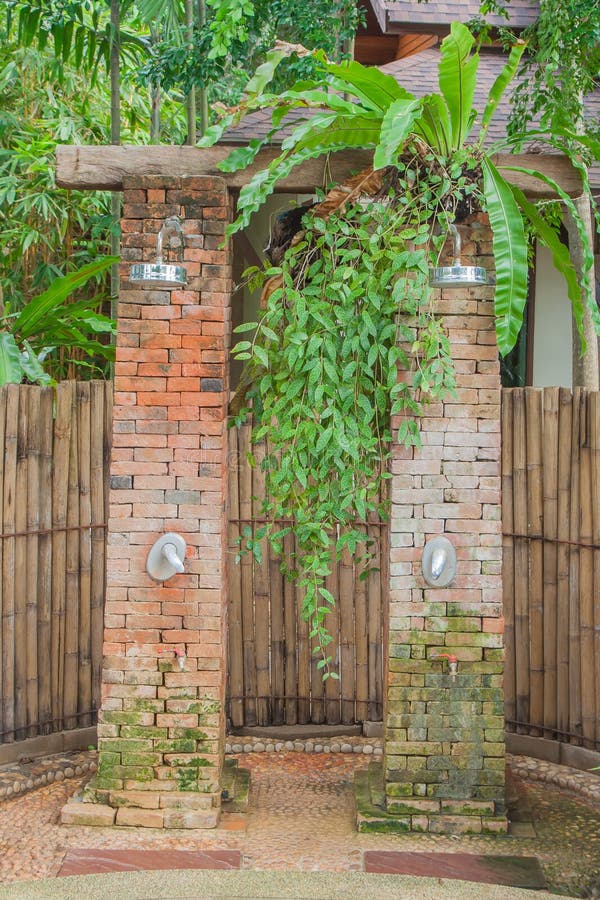 Shower head at outdoor. stock image. Image of outdoor - 92238003