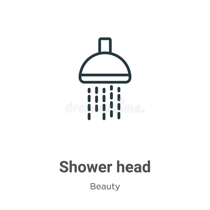 Shower Head Outline Vector Icon. Thin Line Black Shower Head Icon, Flat ...