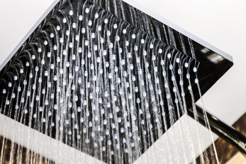 Shower Head with Rain Spout Stock Image - Image of drop, bathtub: 106018953