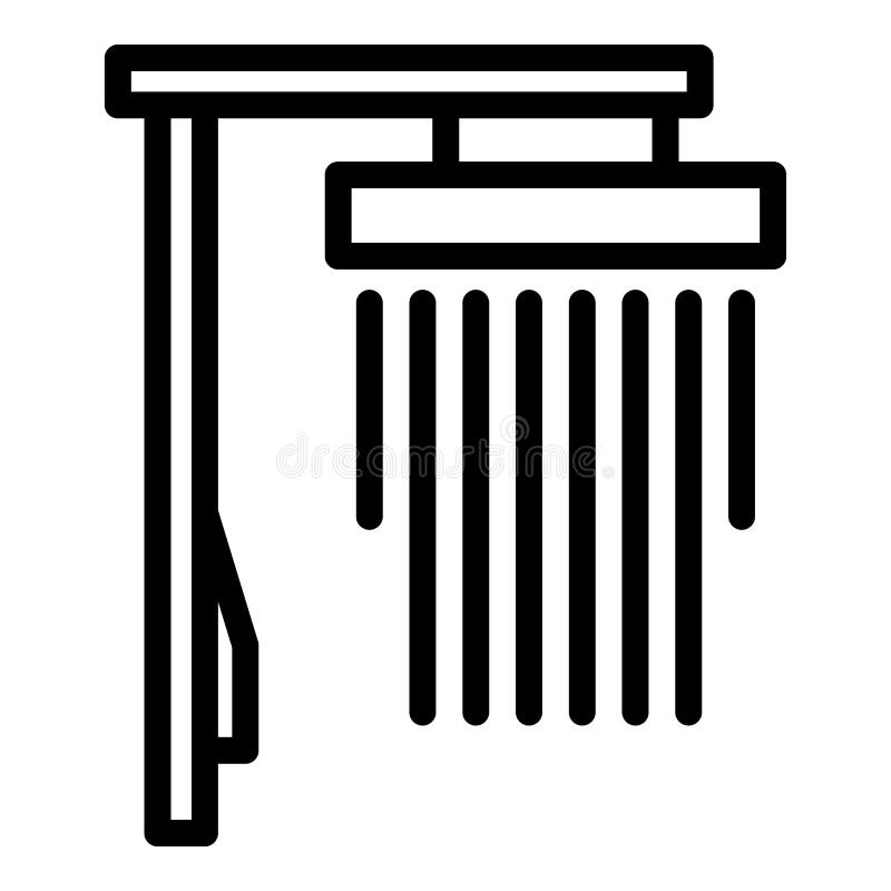 Shower Head Room Icon, Outline Style Stock Vector - Illustration of ...