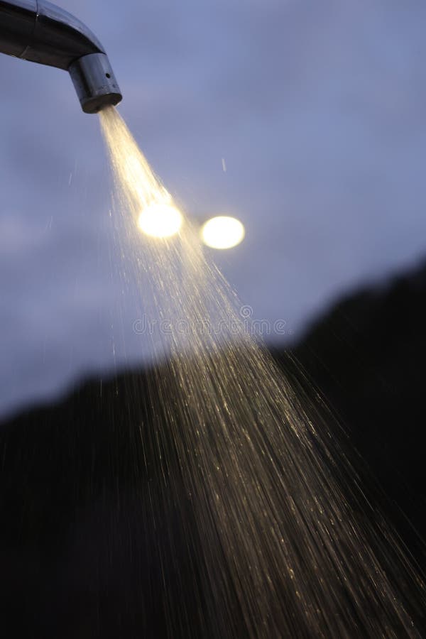 Shower Head is Spraying Water in the Air Stock Photo - Image of light ...