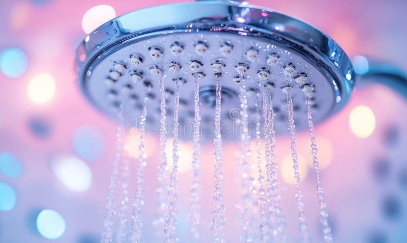 A Shower Head is Spraying Water in a Shower Stock Illustration ...