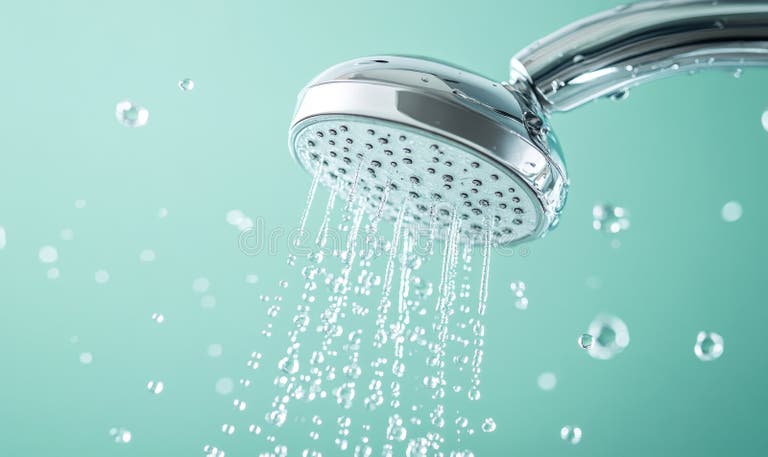 A Shower Head is Spraying Water in a Shower Stock Illustration ...
