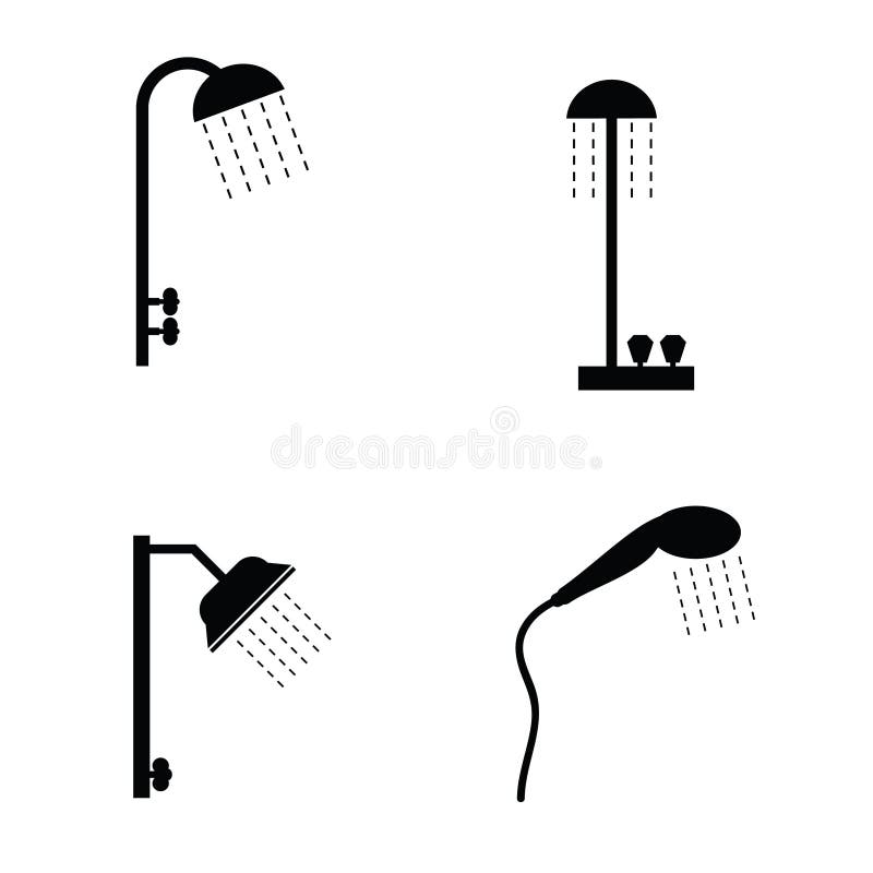 Shower Head Vector in Black Stock Vector - Illustration of hygiene ...