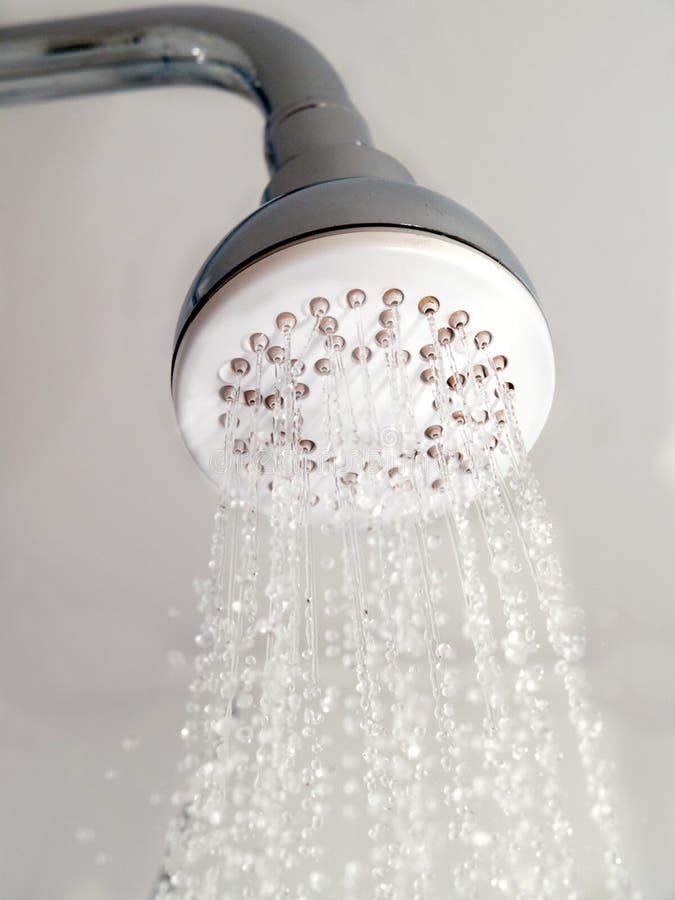 Shower head with water stock image. Image of bathroom - 4020931