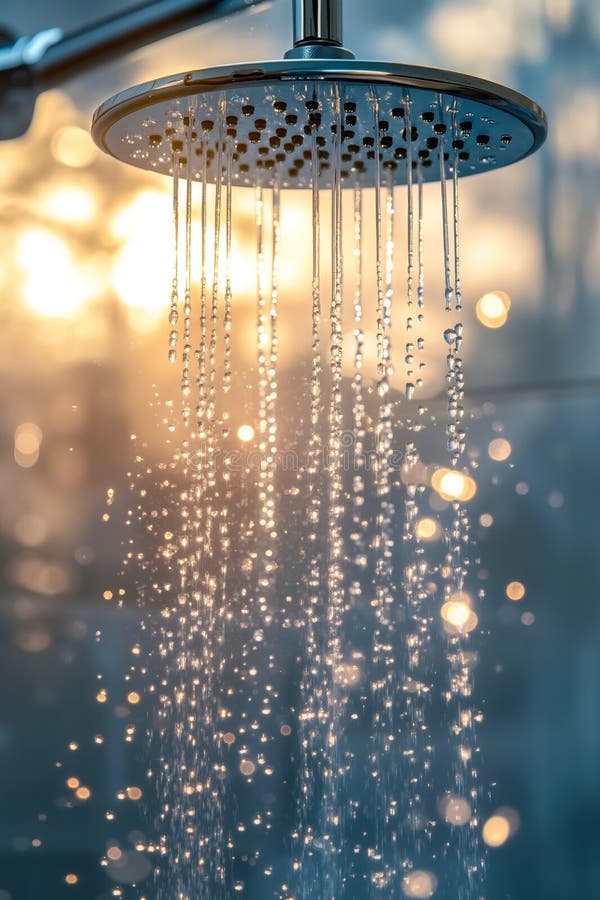 A Shower Head with Water Coming Out of it Stock Photo - Image of coming ...