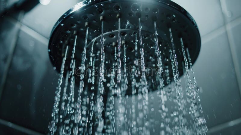 A Shower Head with Water Flowing Down. Suitable for Bathroom and ...