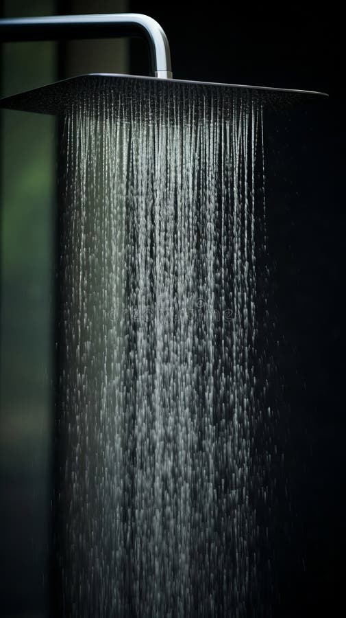 A Shower Head with Water Running Down it Stock Image - Image of running ...