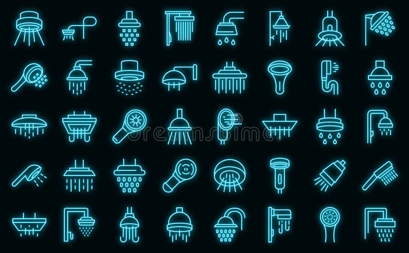 Shower Heads Icon, Outline Style Stock Vector - Illustration of ...