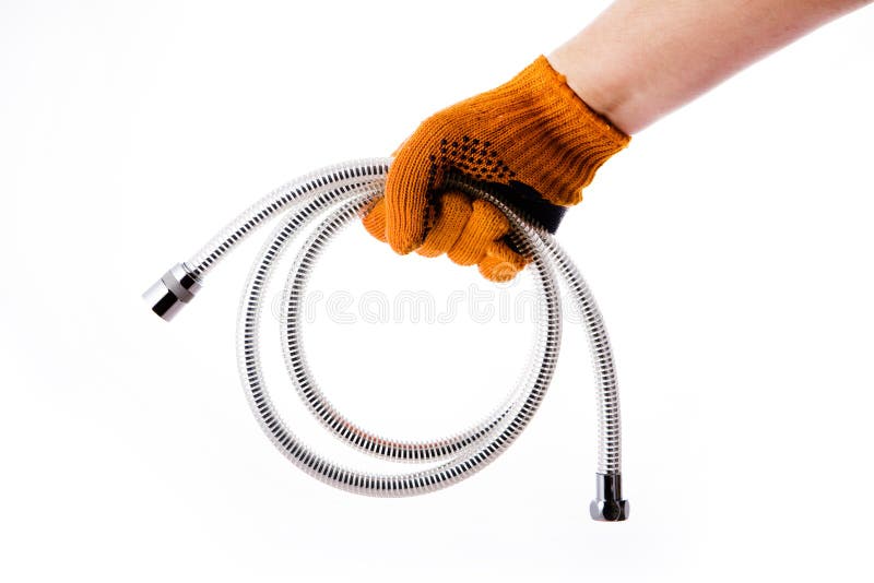 Shower hose stock image. Image of hand, spiral, flexibility - 39822585