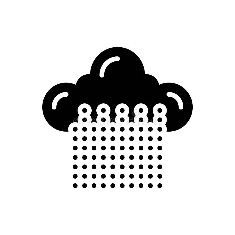 Black Solid Icon for Shower, Cloud and Water Stock Vector ...