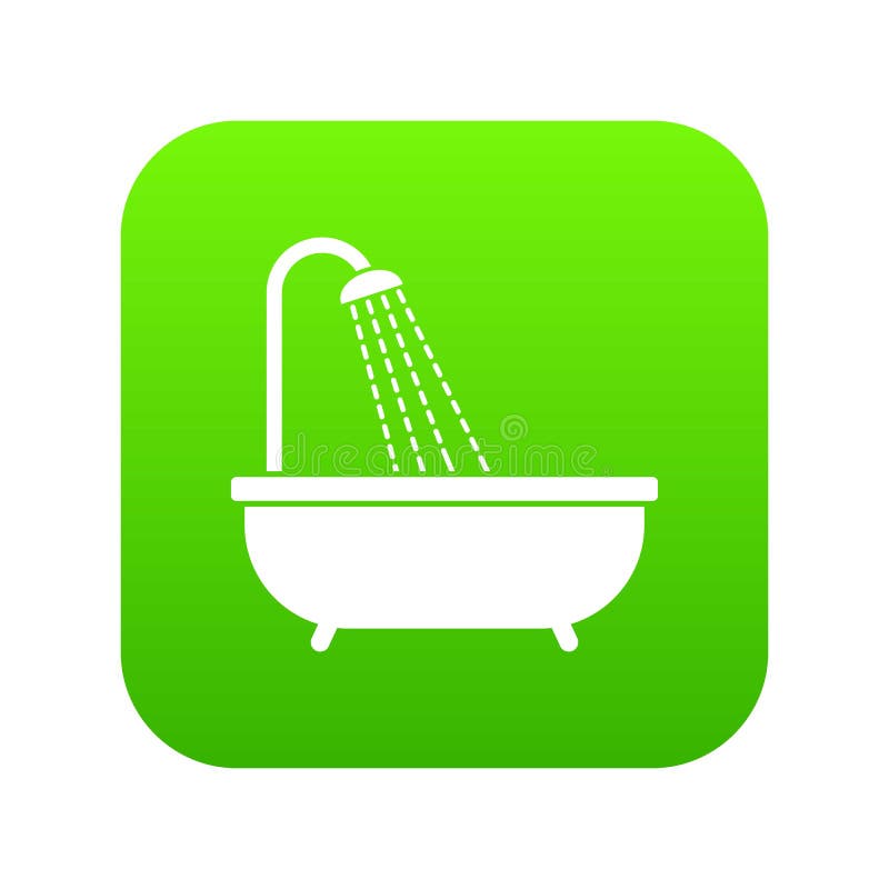 Shower icon digital green stock vector. Illustration of chrome - 127470296