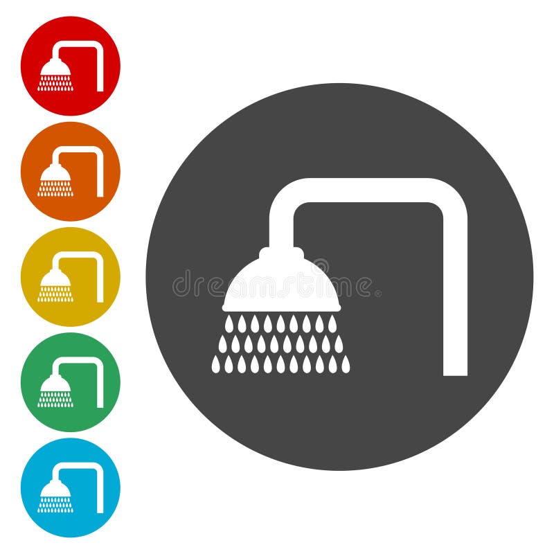 Shower Icon. Shower Flat Symbol Stock Vector - Illustration of orange ...