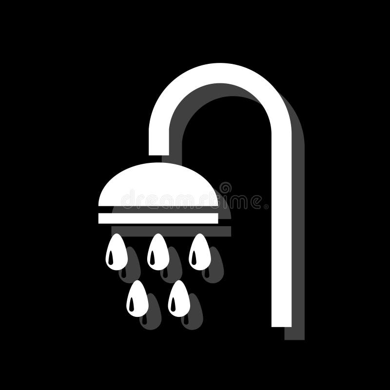 Shower icon flat stock illustration. Illustration of black - 138150502