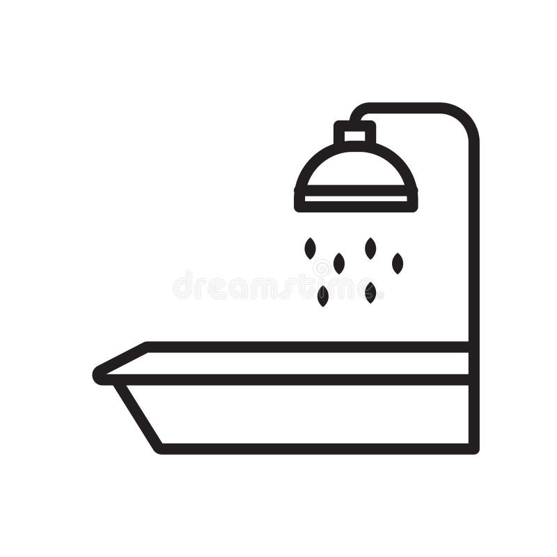 Shower Icon Vector Isolated on White Background, Shower Sign , Linear ...