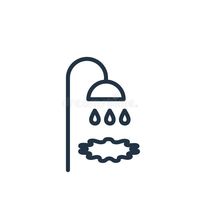 Shower Icon Vector Isolated on White Background, Shower Sign , Line and ...