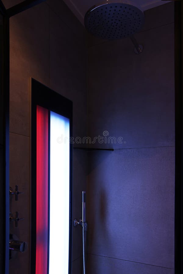 Modern Shower with Infrared Spectrum and UV Light Stock Image - Image ...