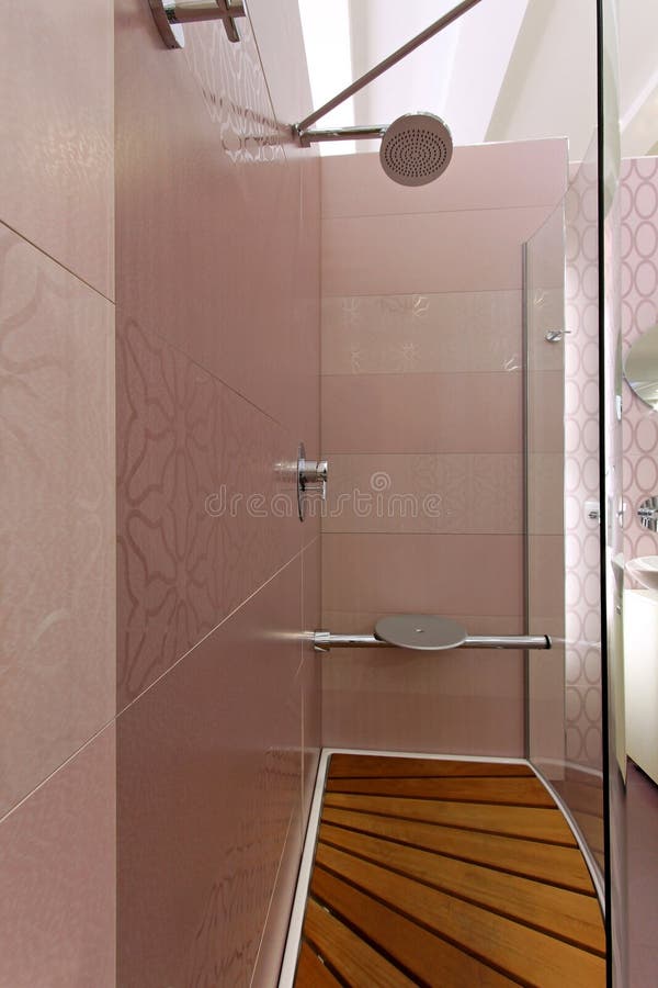 Shower inside stock image. Image of door, bathroom, seat - 25307445